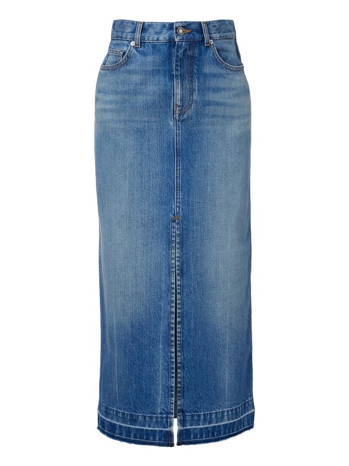 GIVENCHY High-Rise Denim Midi Skirt
