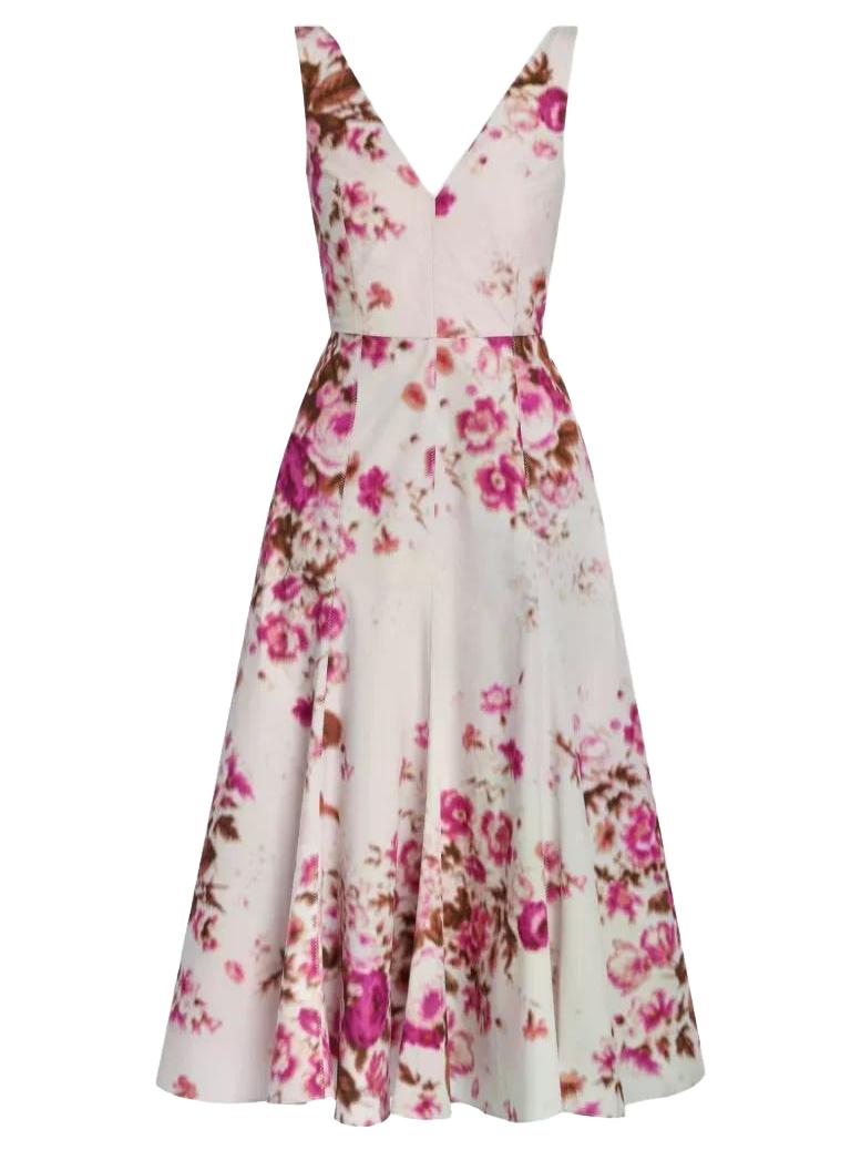 ERDEM Floral-Pattern Midi Dress