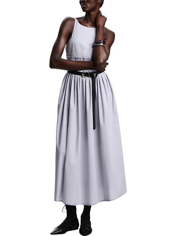 EMPORIO ARMANI Poplin Smocked Sleeveless Dress