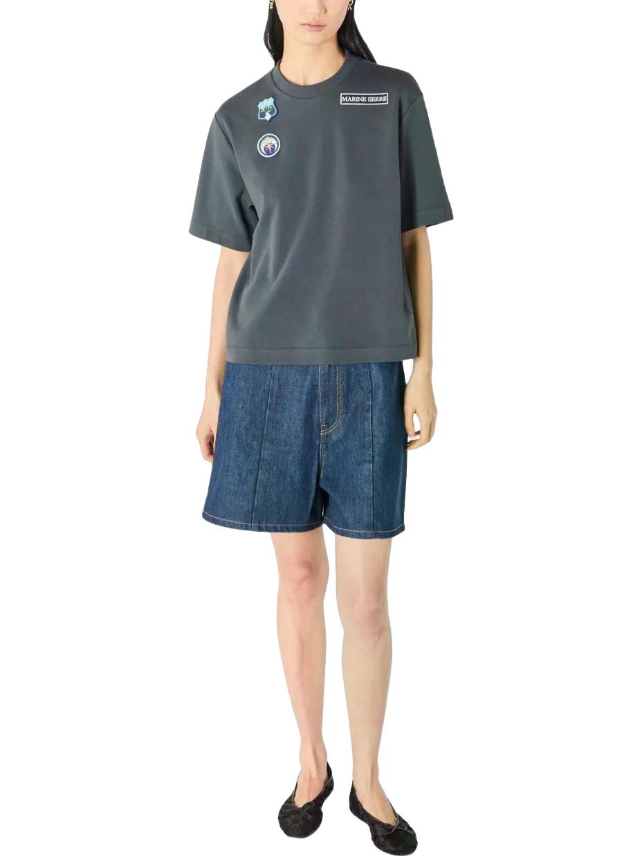 MARINE SERRE Marine Serre Scout Patches Crew-Neck T-Shirt