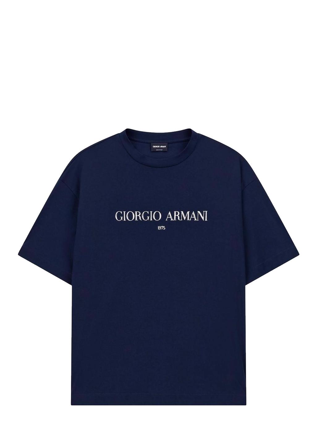 GIORGIO ARMANI cotton crew neck t-shirt with logo