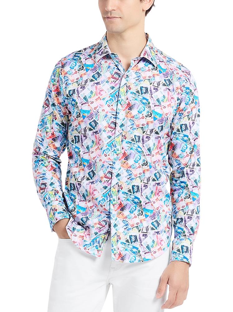 ROBERT GRAHAM vacation fund woven graphic shirt