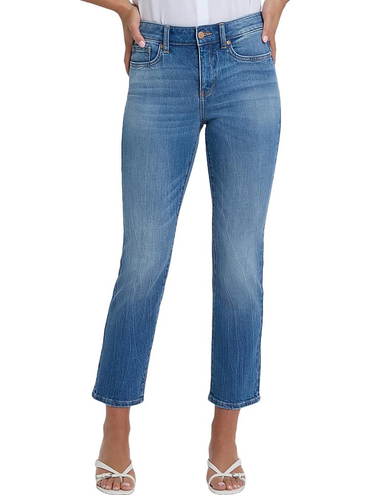 NYDJ Marilyn Floral Pocket High Rise Straight Ankle Jeans