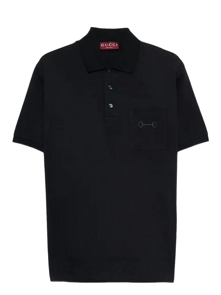 GUCCI horsebit-embroidered polo shirt