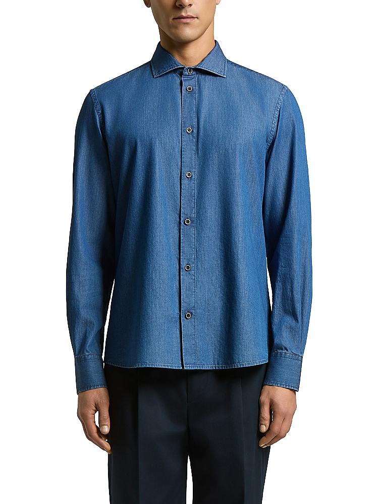 PESERICO regular fit chambray dress shirt