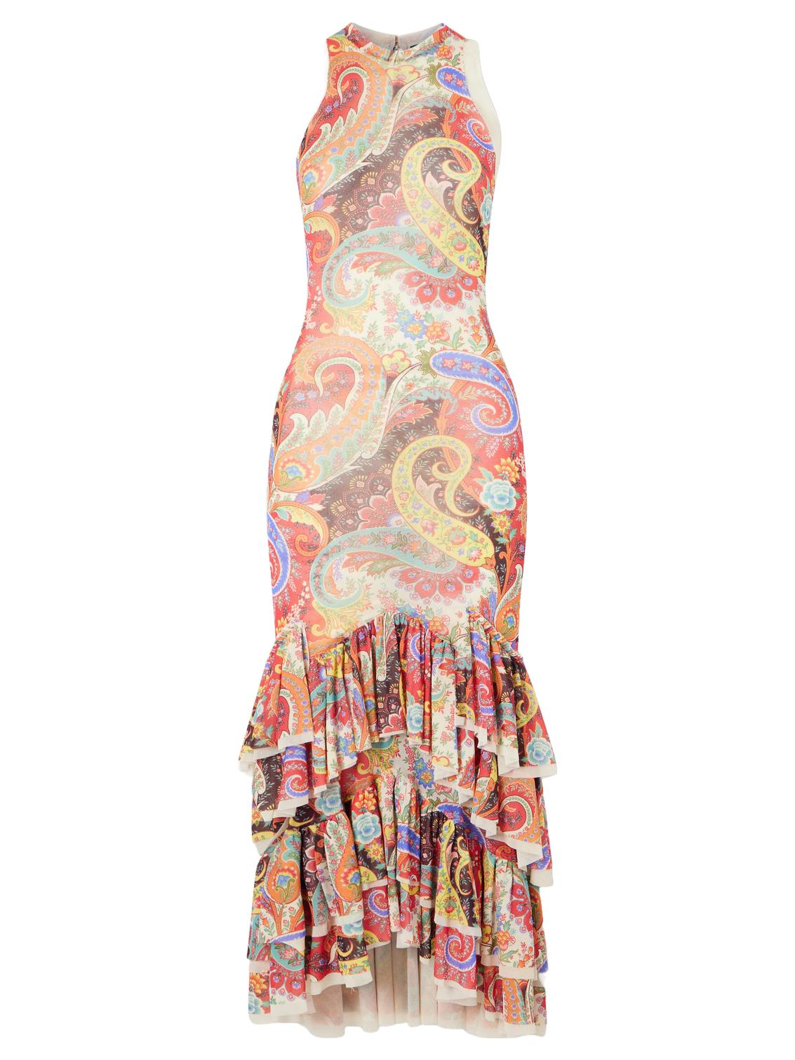 etro ruffled embroidered dress Nox E999 Sequin-Embroidered Dress