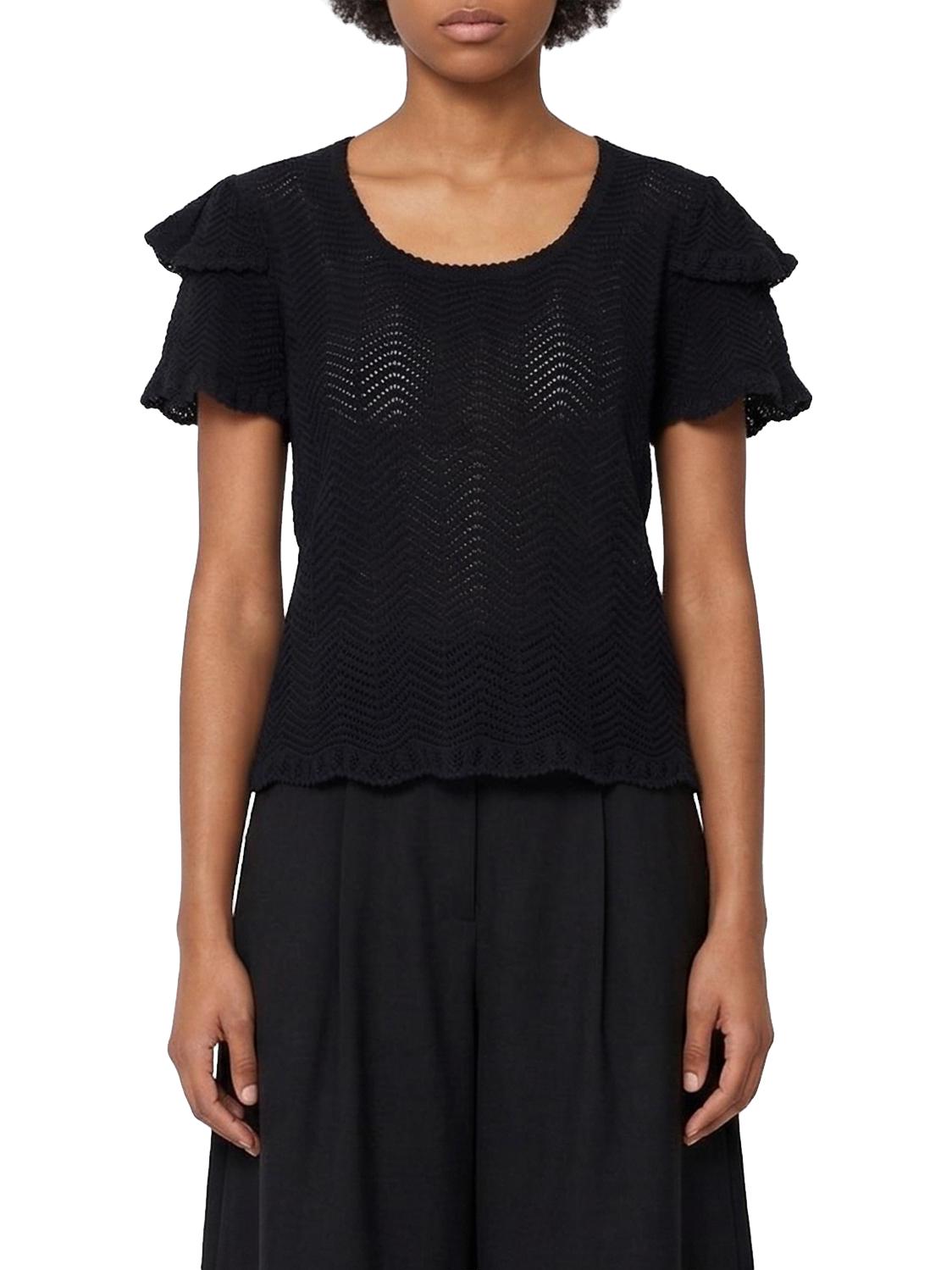 TWINSET Twinset Perforated Cotton Knit Top