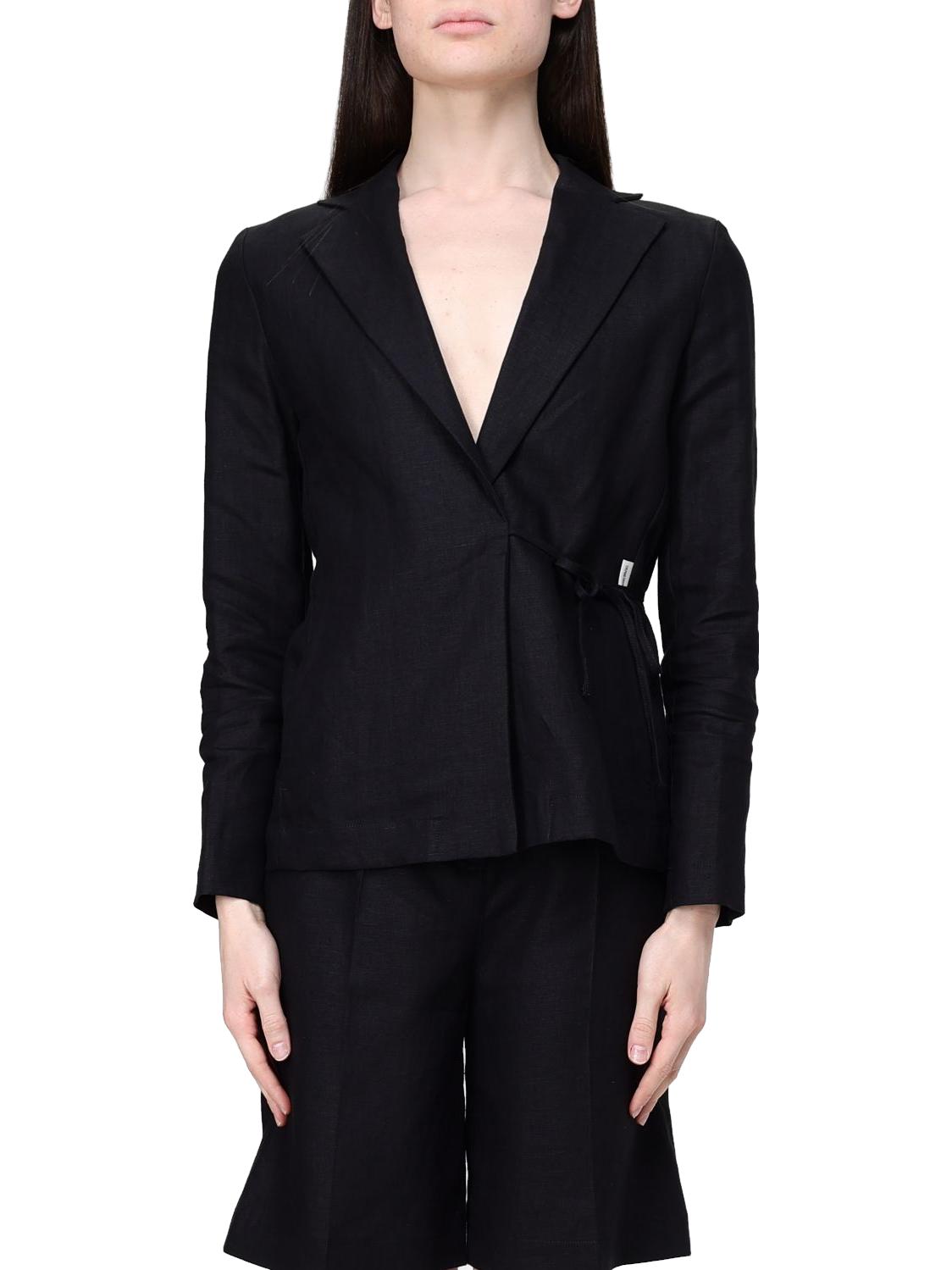 COLMAR Colmar Linen Blazer with Peak Lapels and Tie Detail