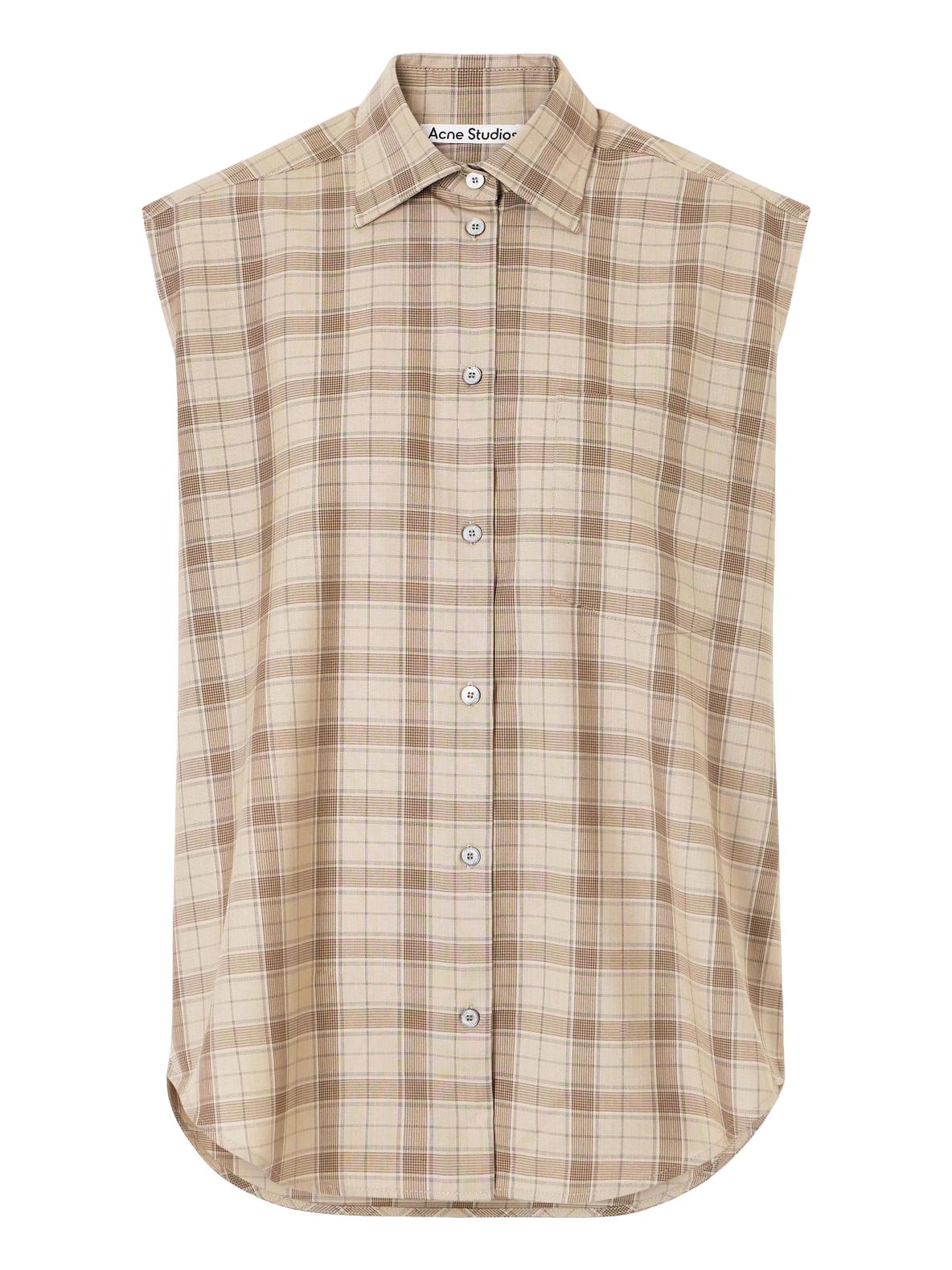 ACNE STUDIOS Sinora Sleeveless Checked Wool Shirt