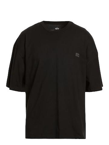 ALPHA INDUSTRIES man t-shirt black size s cotton