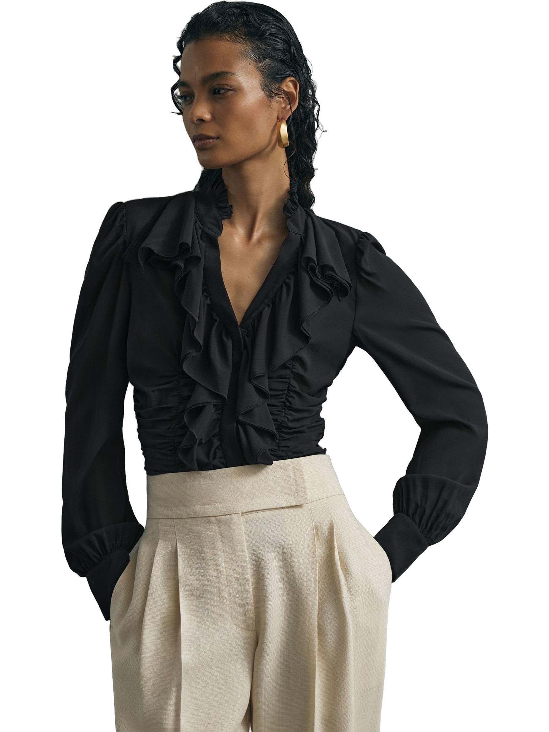 ATELIER Atelier Silk-Blend Ruffled Blouse