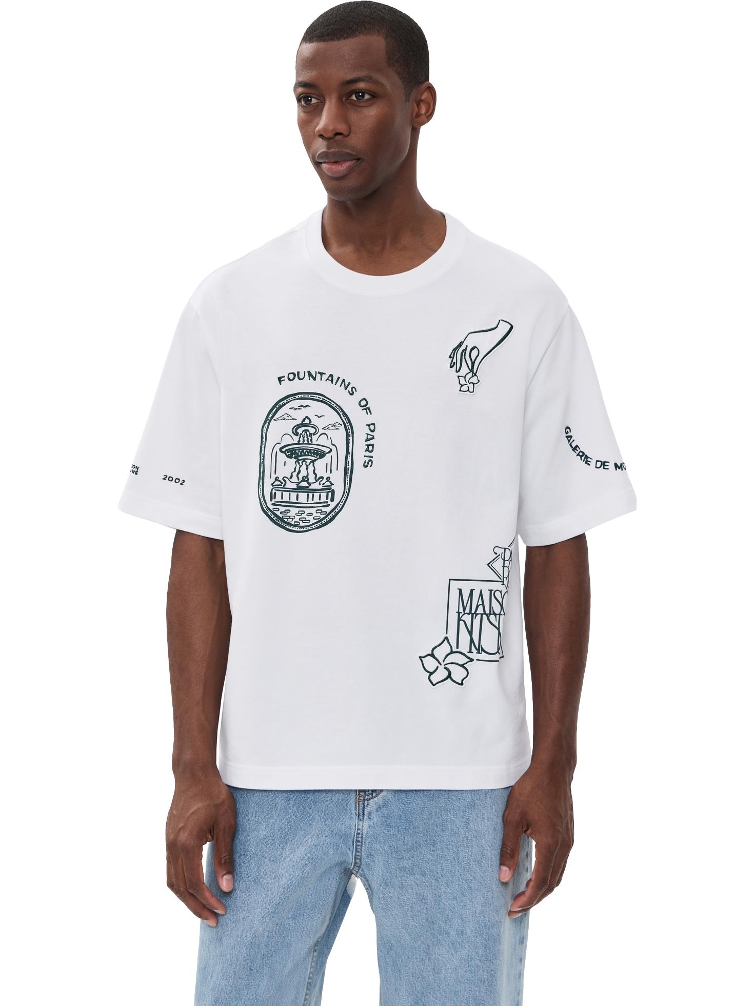 MAISON KITSUNÉ art nouveau stamps oversize tee