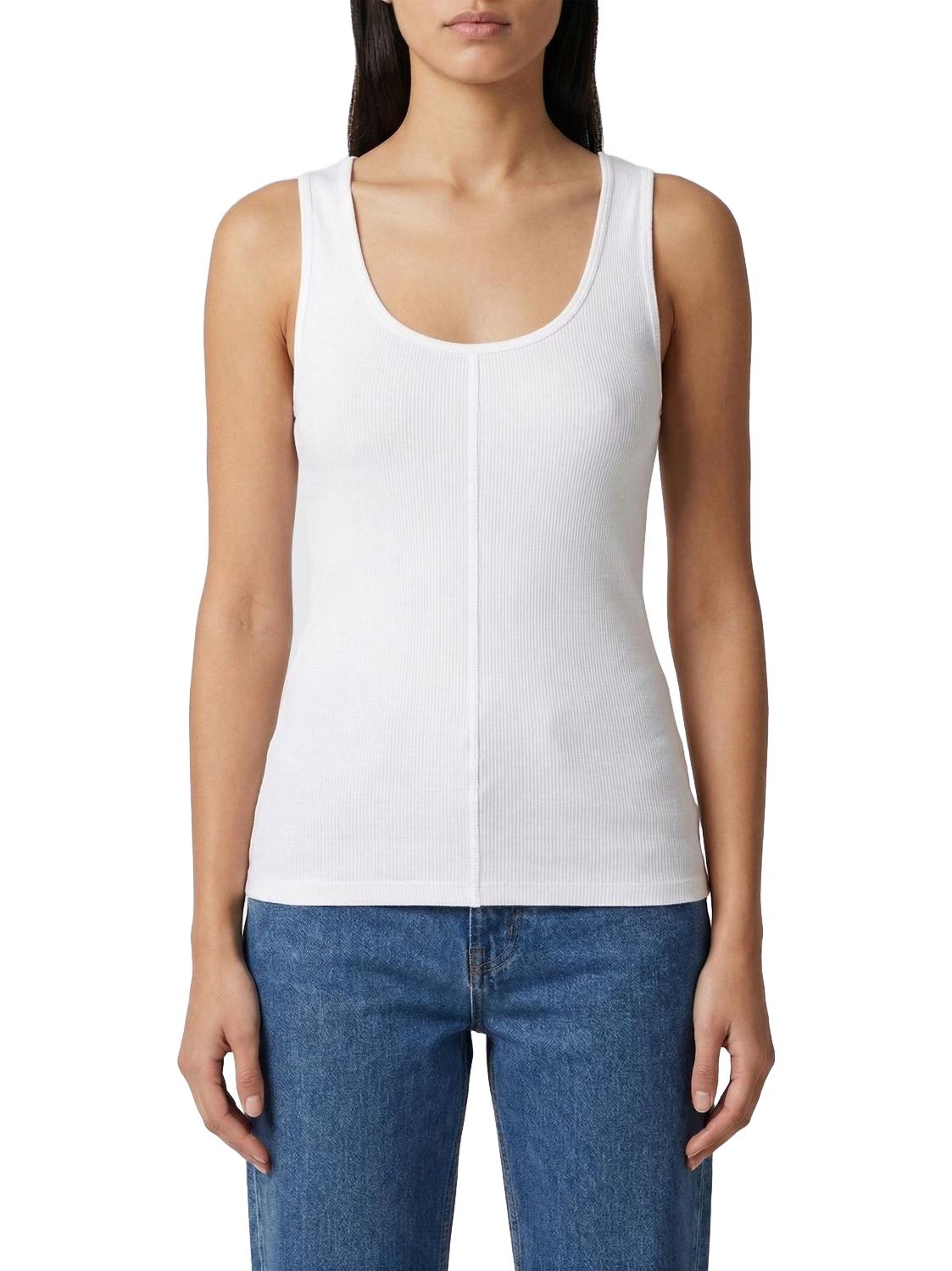 THOM KROM Thom Krom Sleeveless Cotton and Linen Blend Top