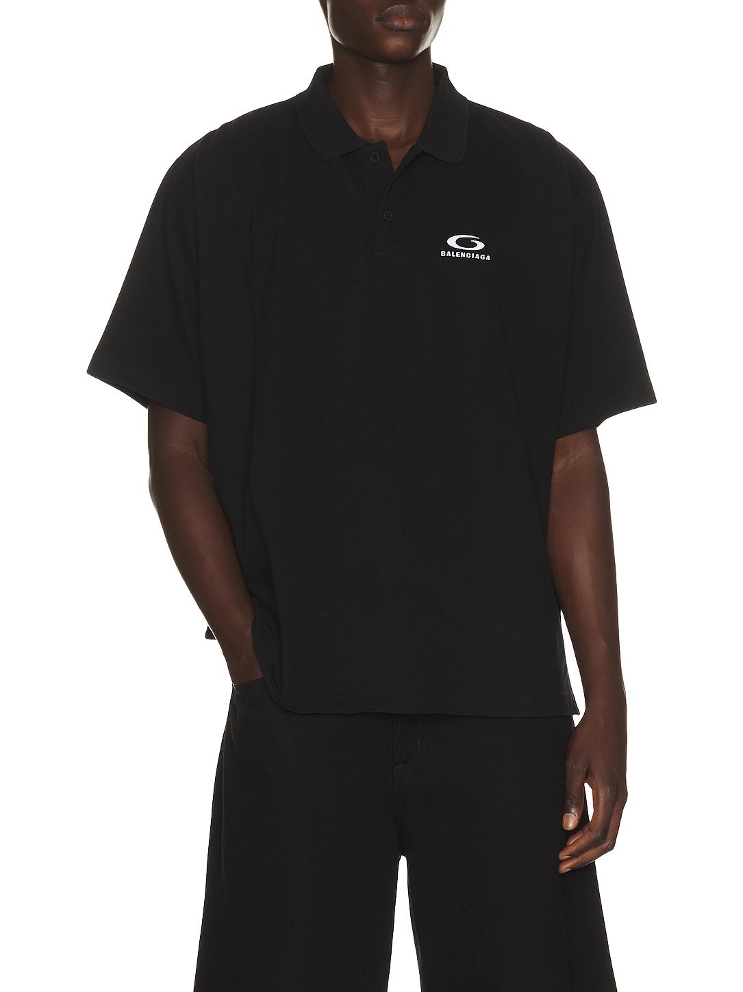 BALENCIAGA balenciaga short sleeve regular polo in black