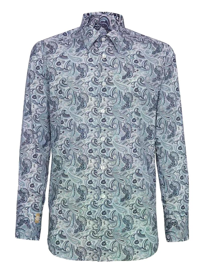 BILLIONAIRE silver cut/milano original paisley shirt