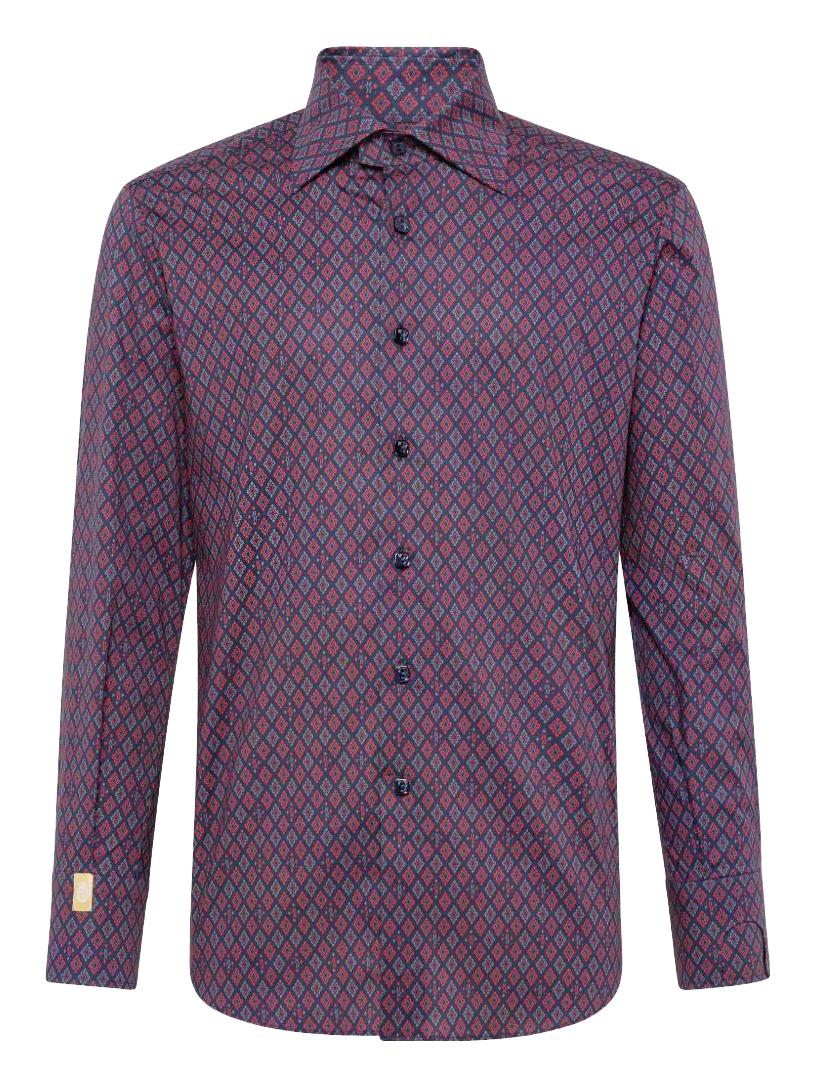 BILLIONAIRE shirt silver cut/flavio geometric shirt