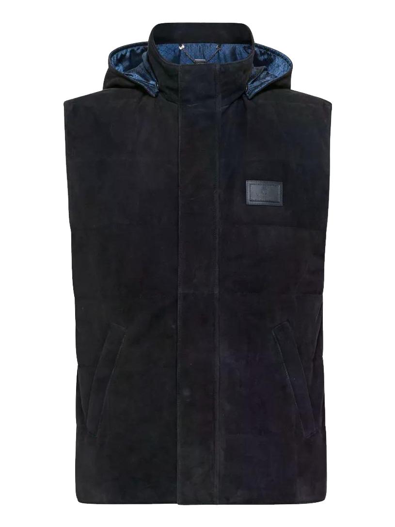 BILLIONAIRE Logo-Patch Hooded Gilet