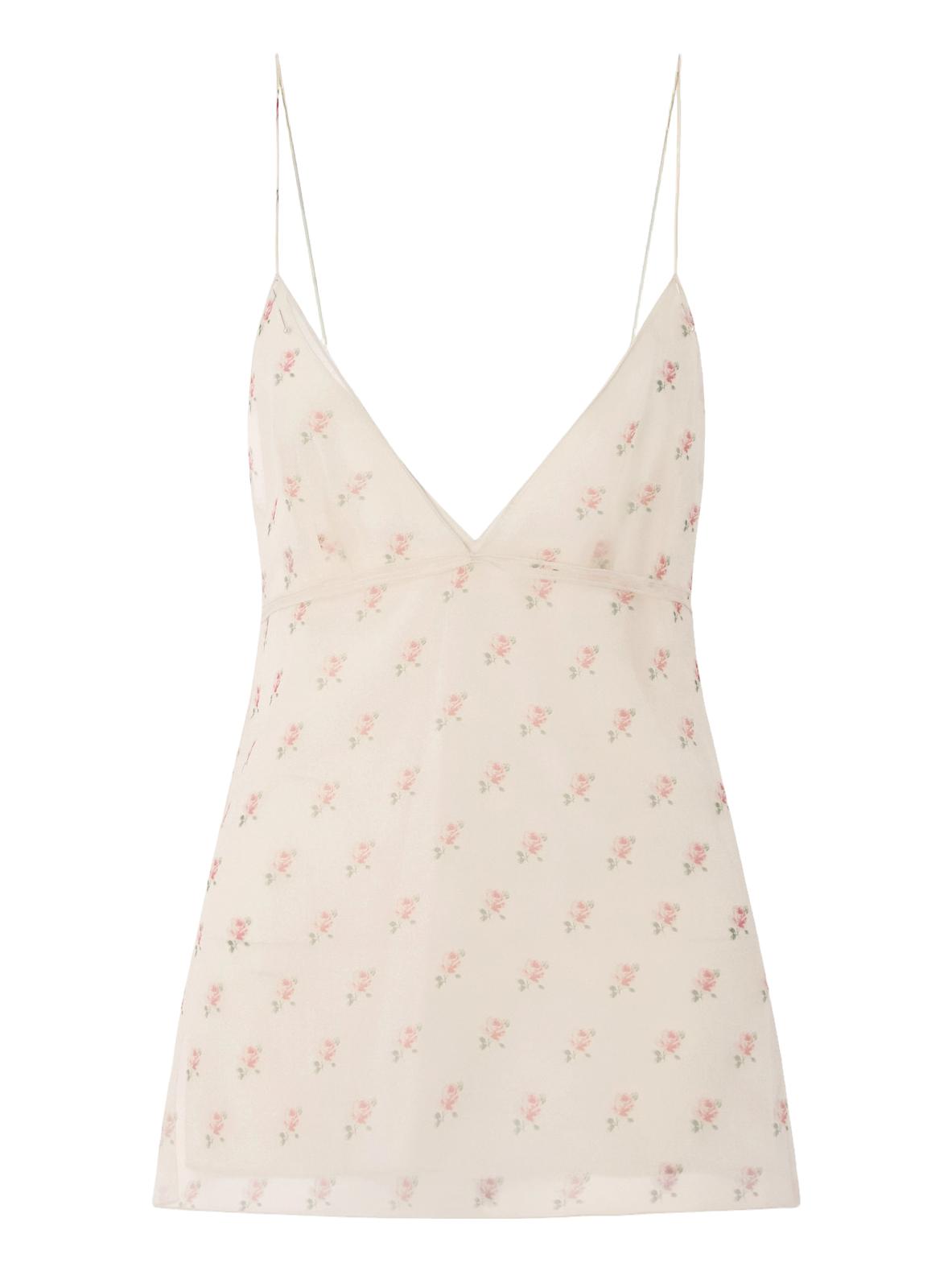 KHAITE Timy Floral-Print Silk-Organza Camisole