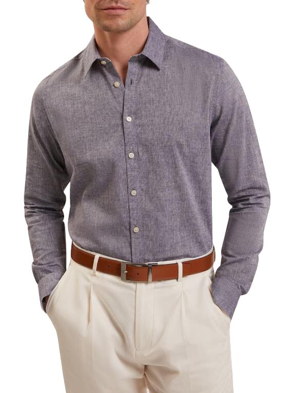 TED BAKER LONDON prynn regular fit linen & cotton button-up shirt