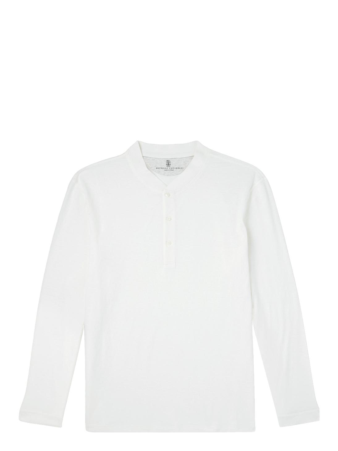 BRUNELLO CUCINELLI Brunello Cucinelli - Linen and Cotton-Blend Henley T-Shirt - Men - Neutrals - M