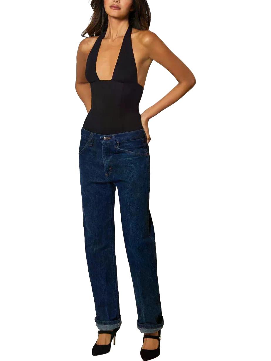 KIKI DE MONTPARNASSE Halterneck Plunging Bodysuit