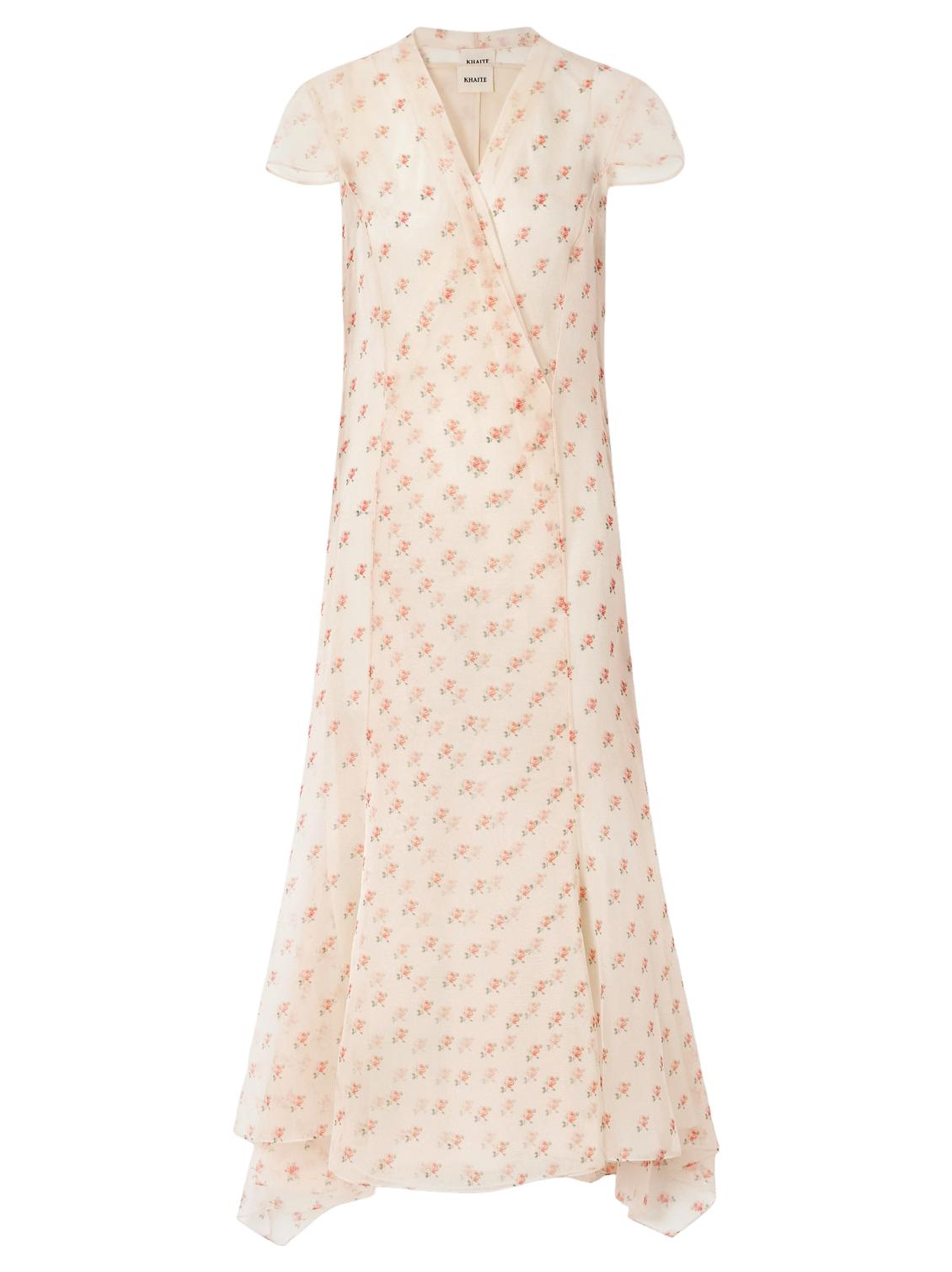 KHAITE KHAITE Meera Floral-Print Silk-Organza Midi Dress