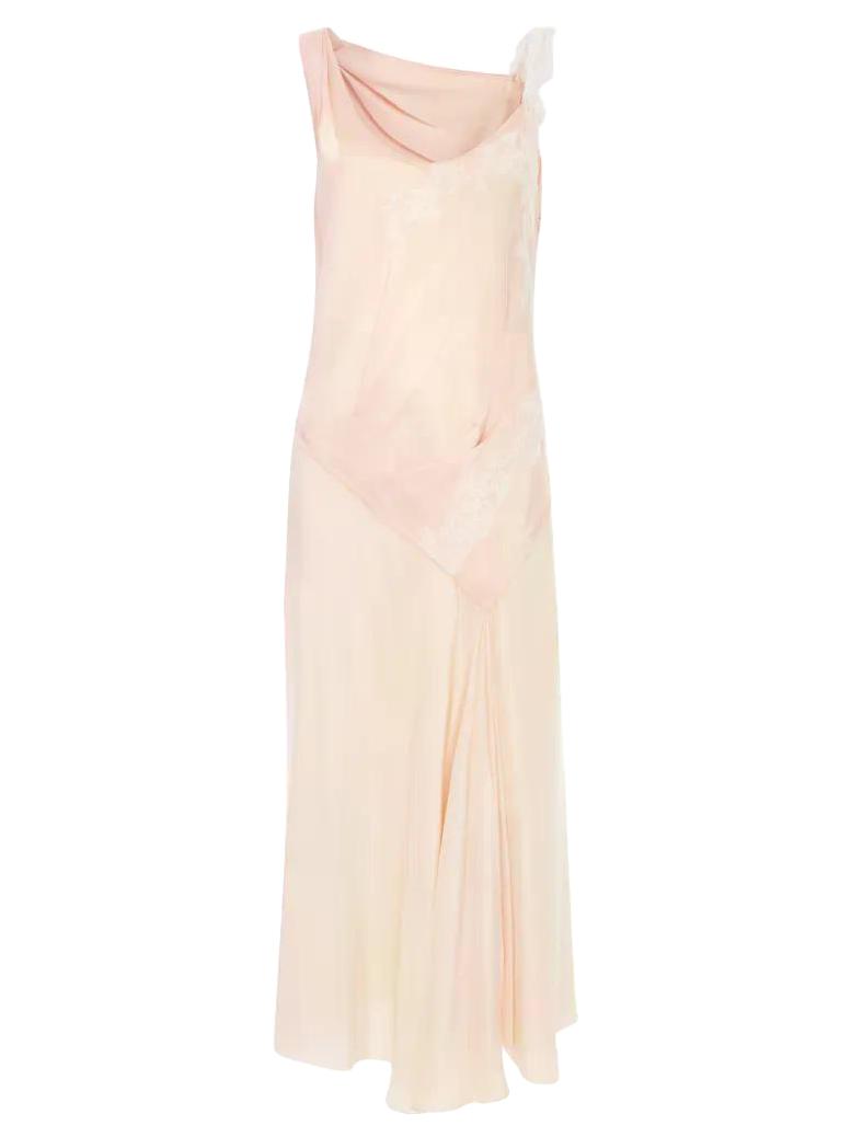 VICTORIA BECKHAM Asymmetric Ruched Organza Midi Dress