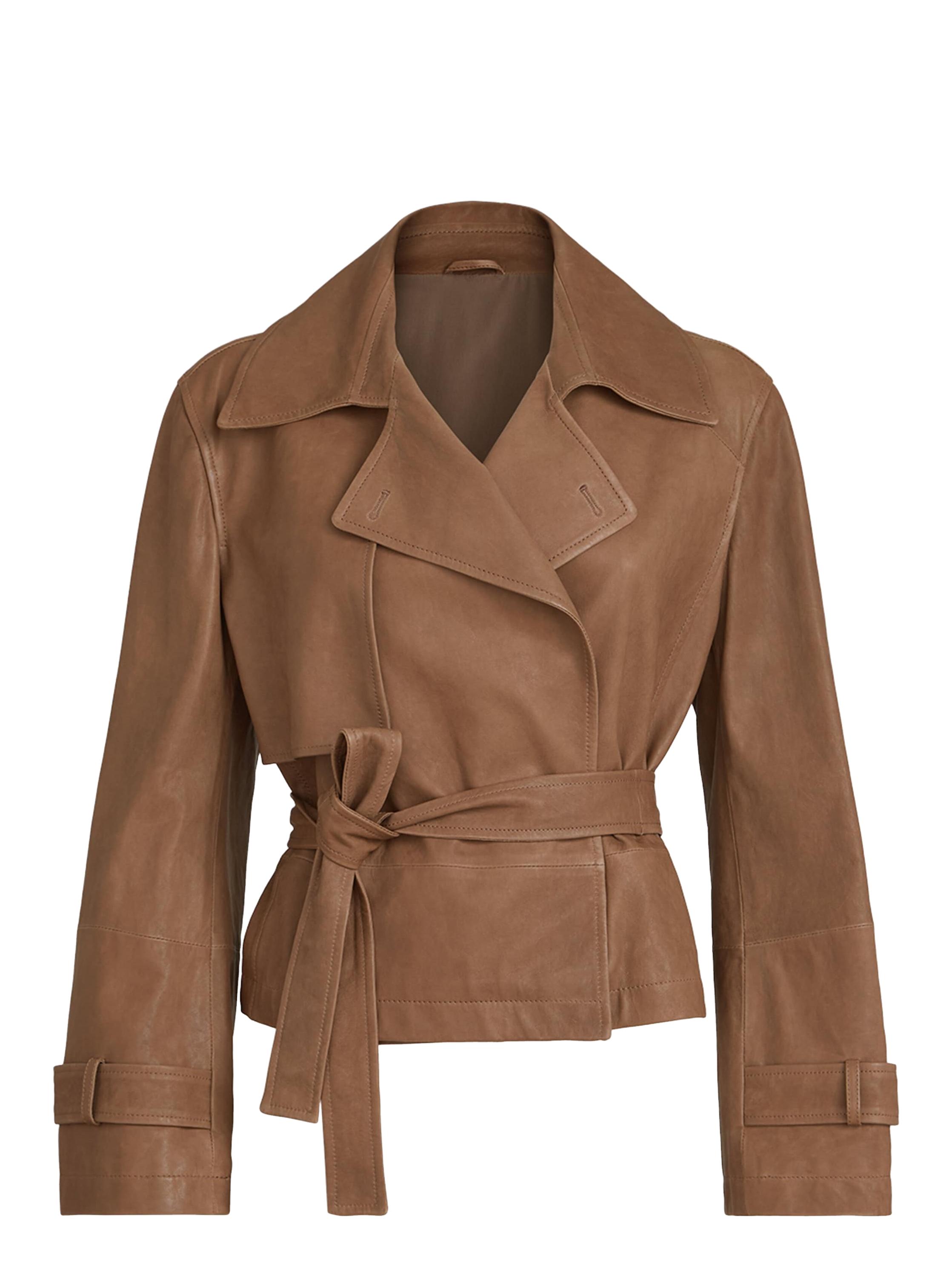 BRUNELLO CUCINELLI Nappa Leather Cropped Trench Coat