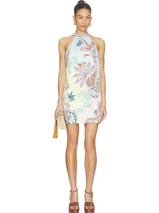 HUTCH Floral Sweetheart Neck Cocktail Dress