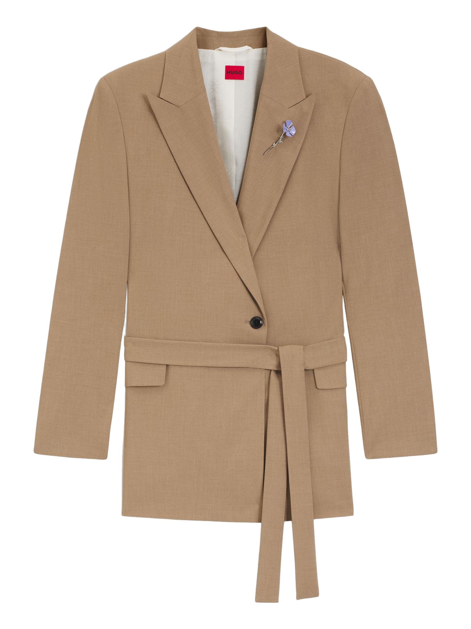 HUGO Regular-Fit Blazer in Stretch Melange Fabric
