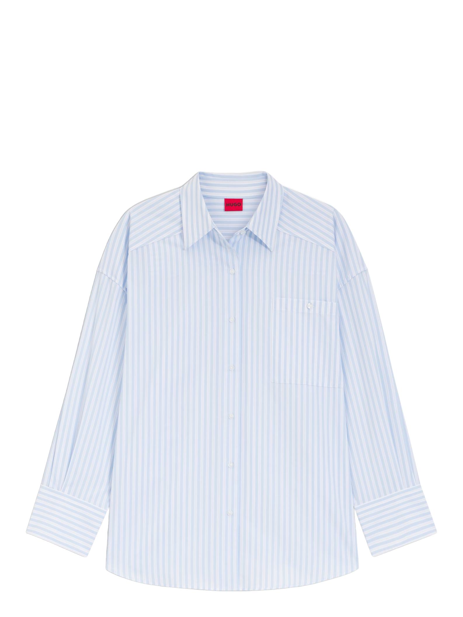 HUGO Oversized Striped Cotton Poplin Blouse