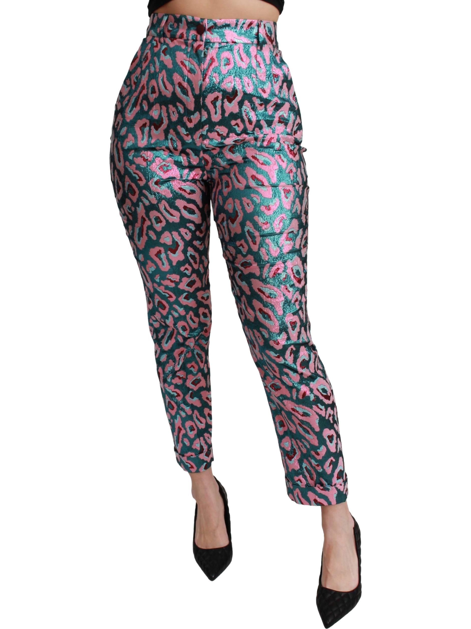 DOLCE & GABBANA Patterned Cropped High Waist Pants