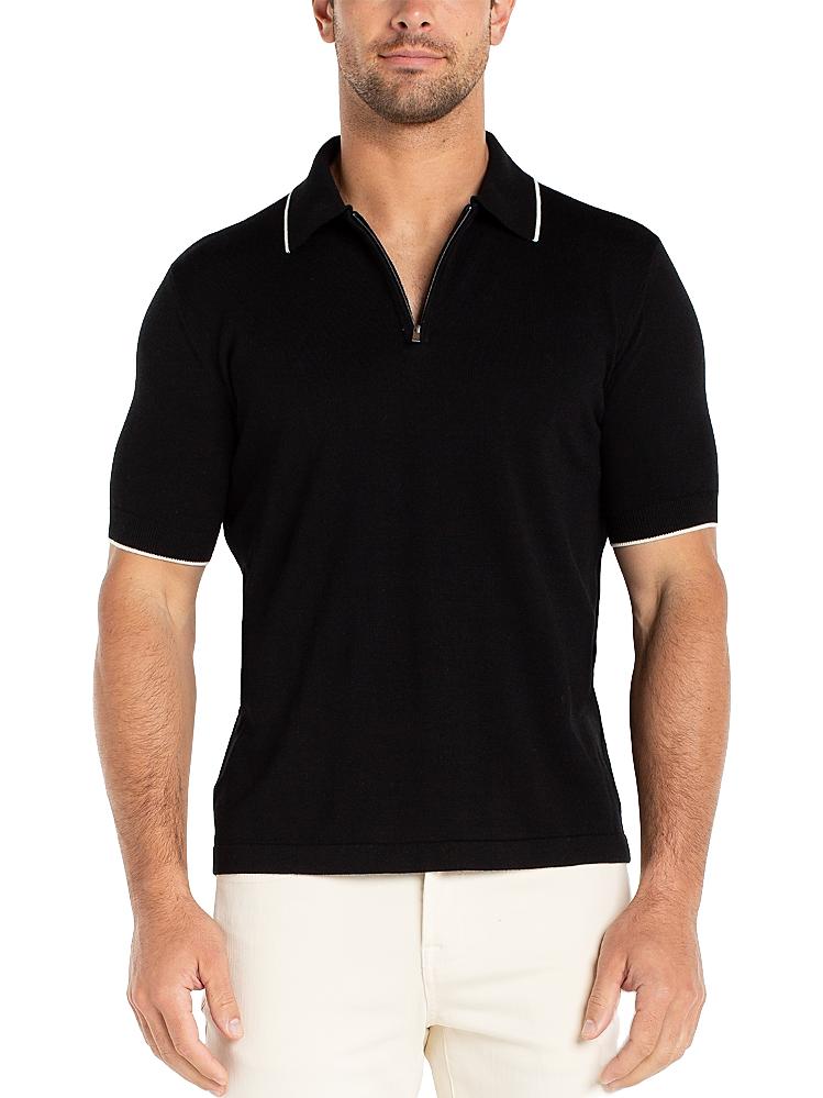LIVERPOOL Short Sleeve Zipper Sweater Polo