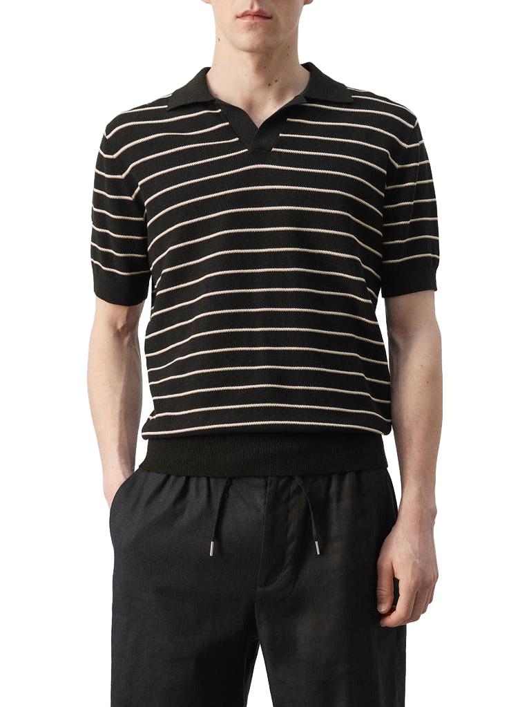 MANGO stripe knit polo