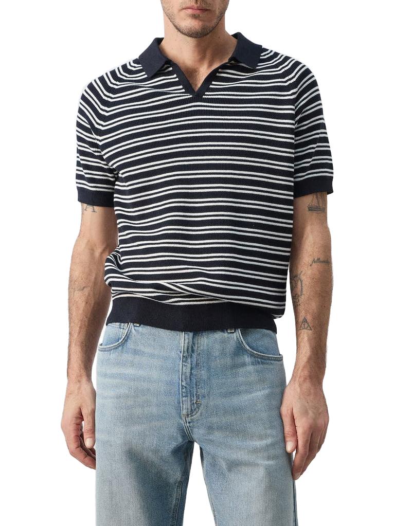 MANGO stripe knit polo