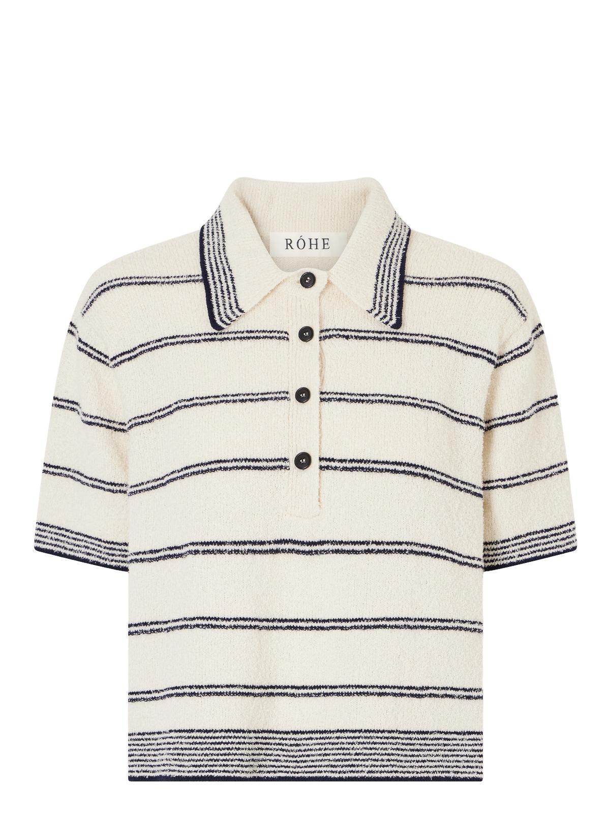 RÓHE Striped Cotton-Blend Terry Polo Shirt