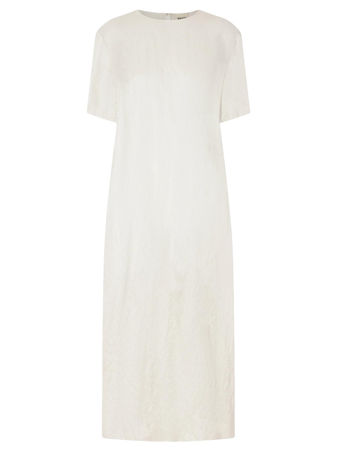 KHAITE Webber Crinkled-Voile Midi Dress