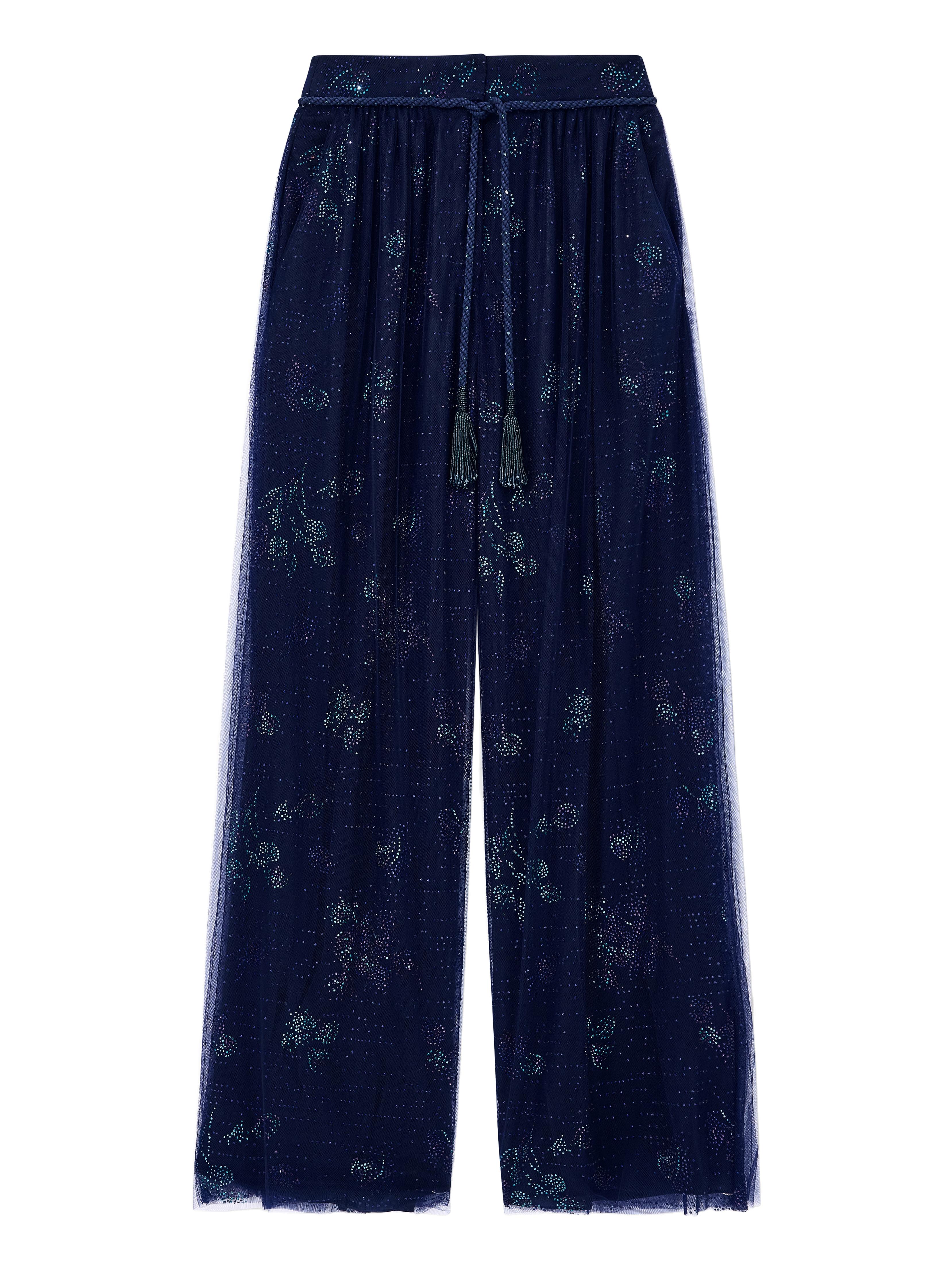 PINKO フェザートリム スパンコール トップ