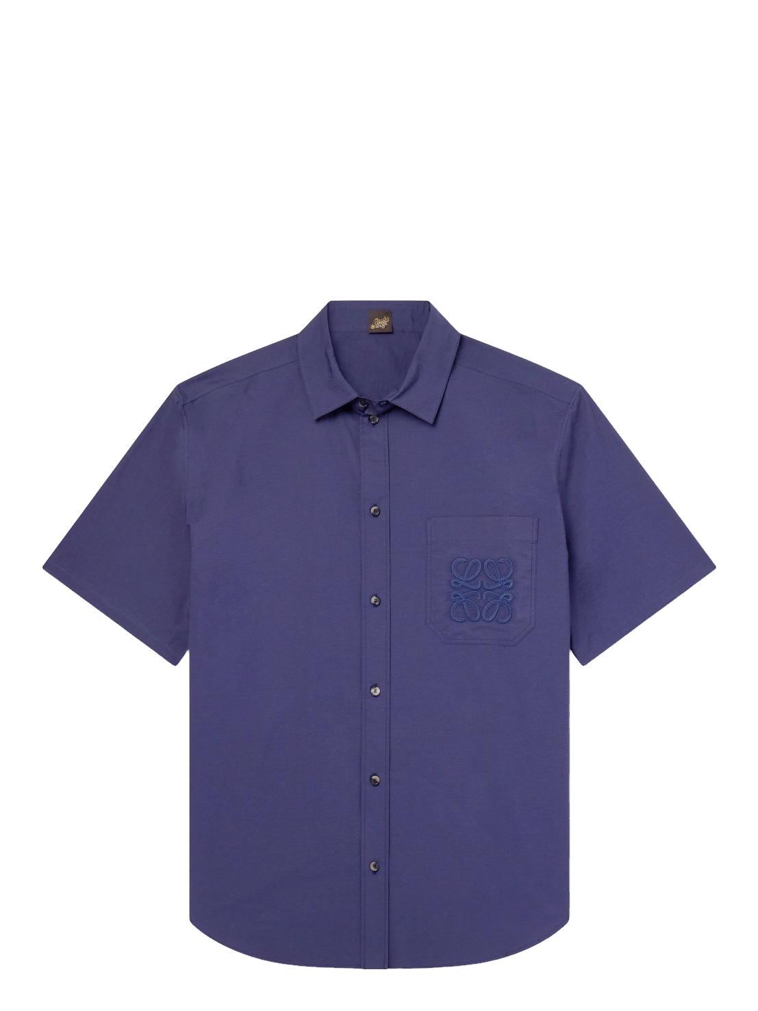 LOEWE LOEWE - Paula's Ibiza Logo-Embroidered Cotton-Blend Shirt - Men - Blue