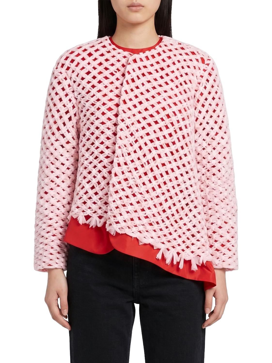 COMME DES GARÇONS Comme Des Garçons Asymmetrical Embroidered Tulle Blazer