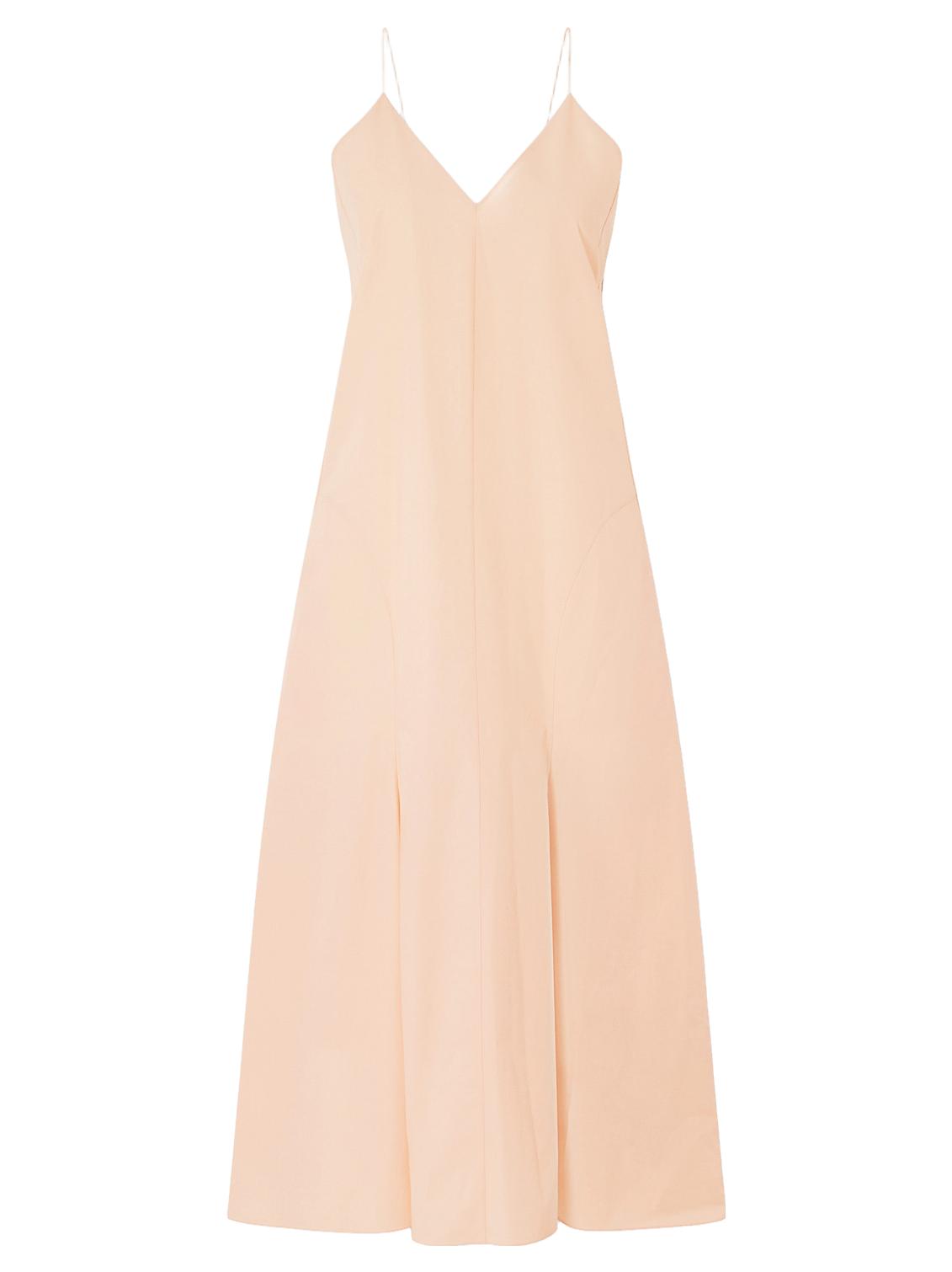 KHAITE KHAITE Paneled Cotton-Poplin Midi Dress
