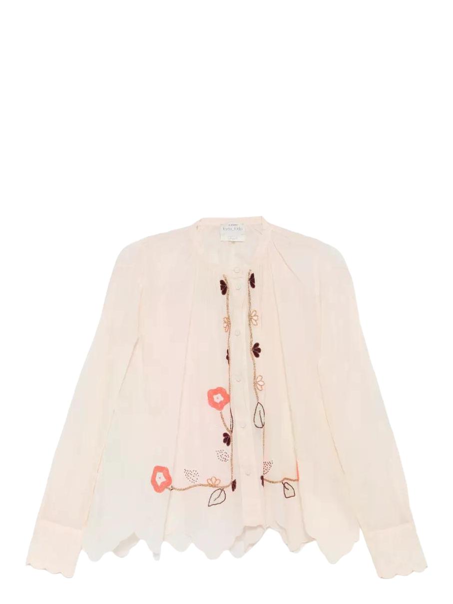 FORTE_FORTE Scalloped-Hem Shirt
