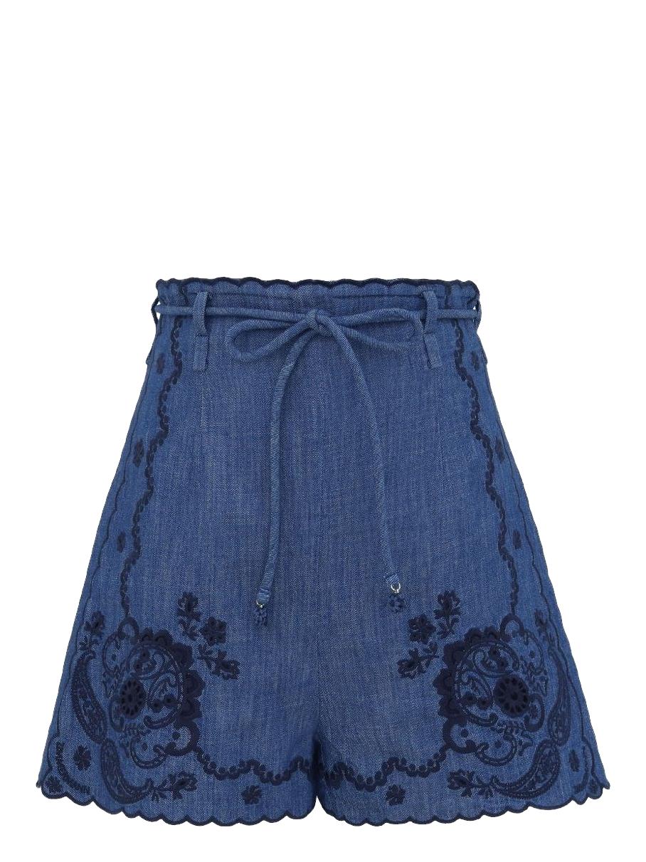 ZIMMERMANN Zimmermann Aster Embroidered Denim Shirt