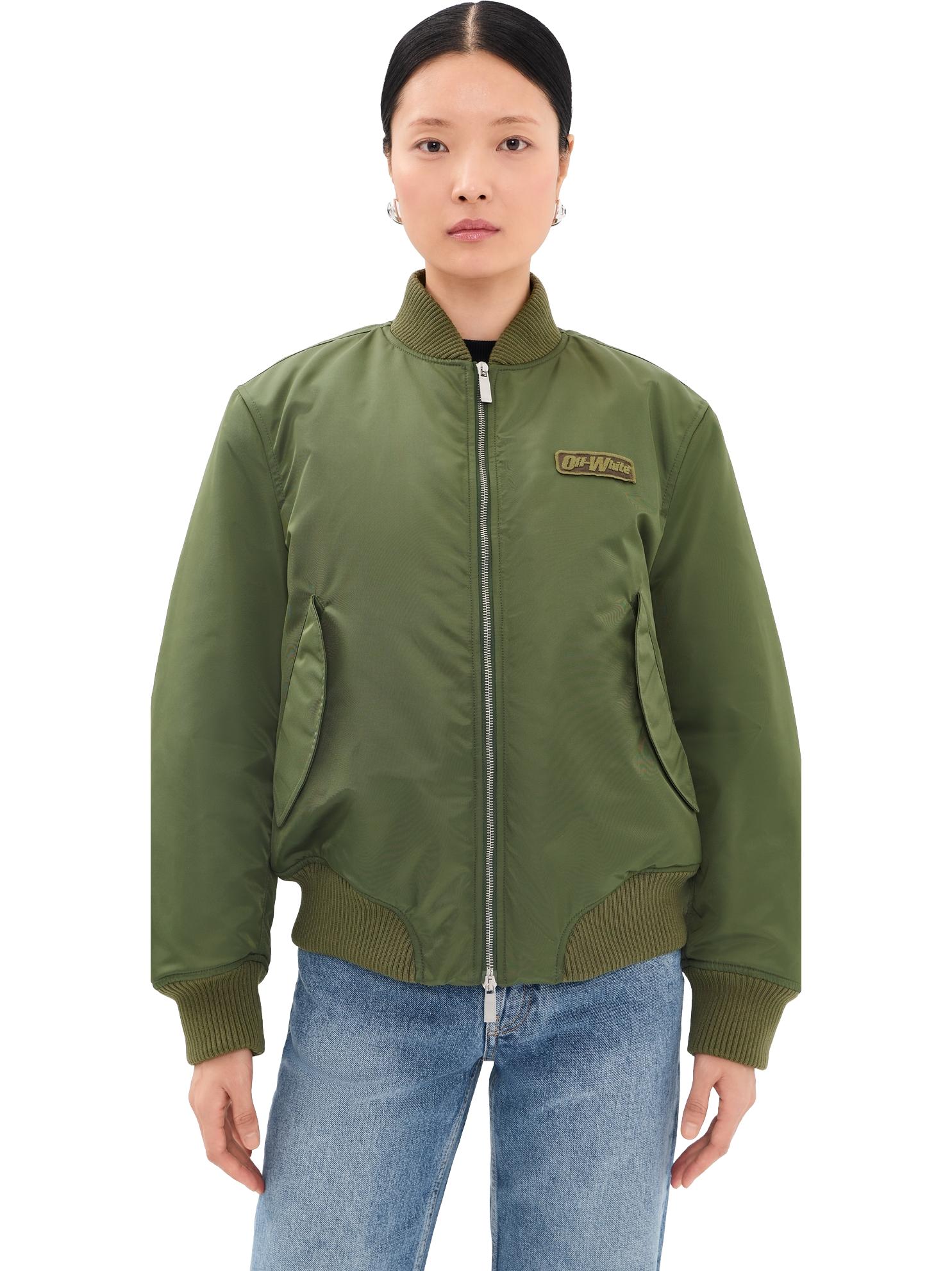 OFF-WHITE Embroidered Nylon Bomber Jacket