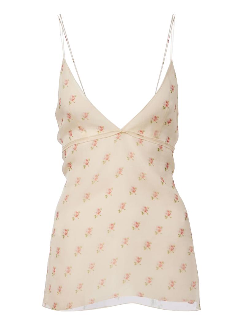 KHAITE Timy Floral Silk Organza Camisole