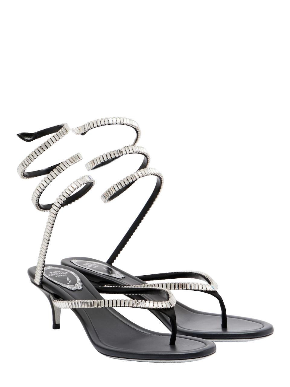 RENE CAOVILLA embellished satin thong sandals