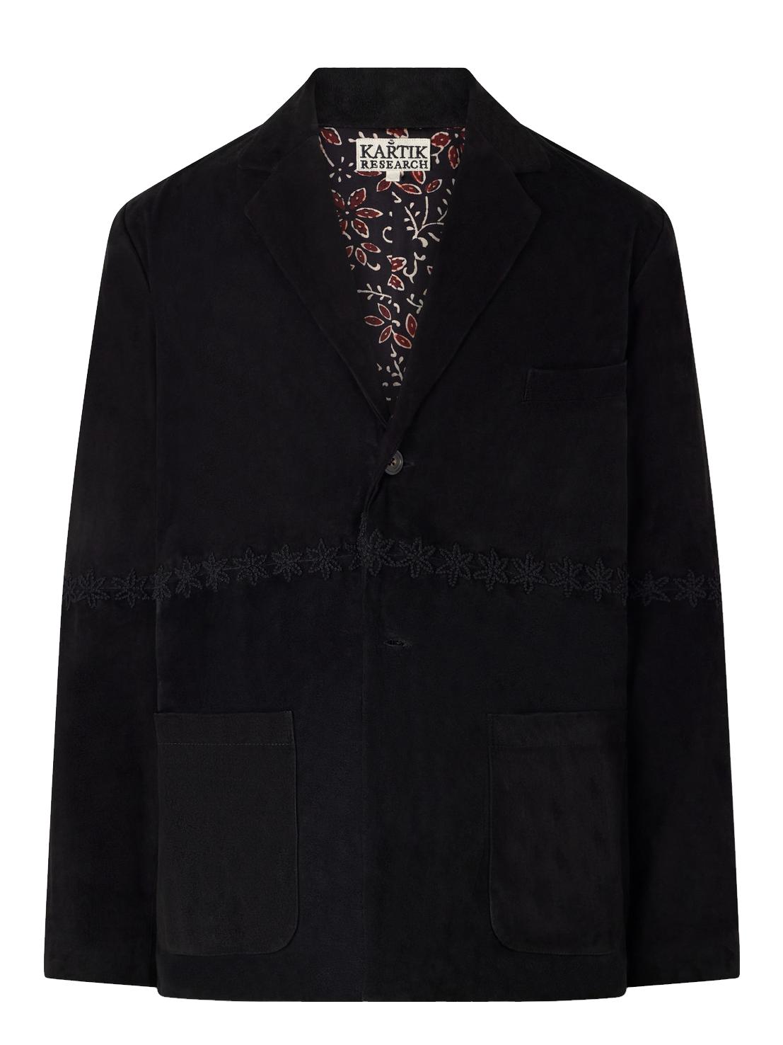 KARTIK RESEARCH KARTIK RESEARCH Embroidered Suede Blazer