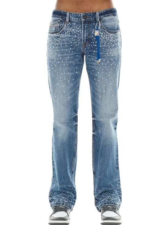 CULT OF INDIVIDUALITY Cult of Individuality Hagen Relaxed 608 Straight Leg Jeans with Crystal Embellishments