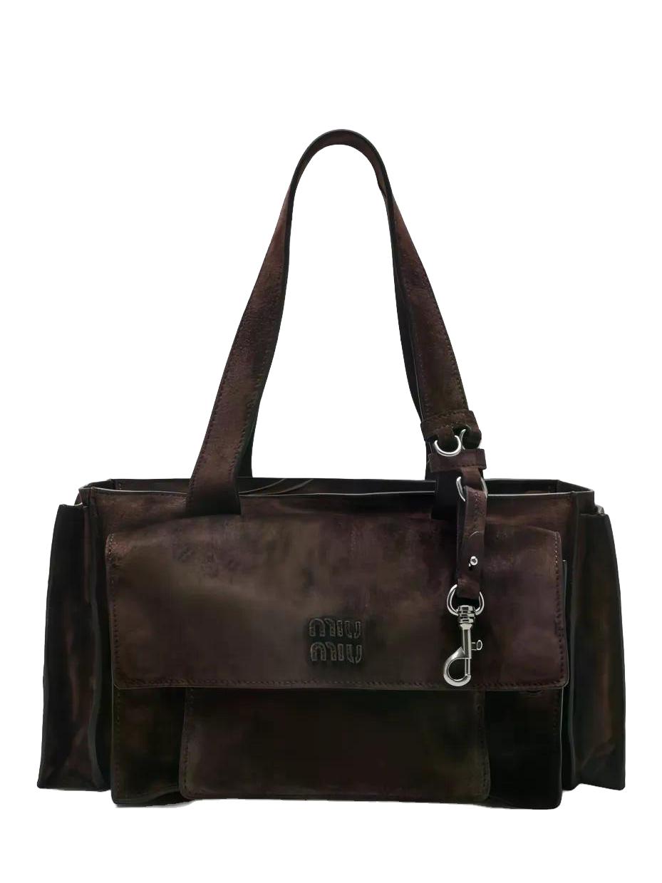 MIU MIU Miu Miu Utilitarian Suede Tote Bag
