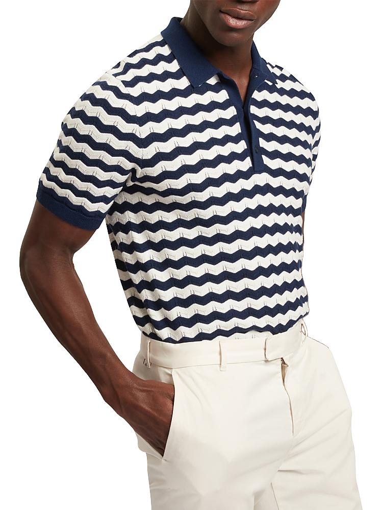 TED BAKER LONDON froobie short sleeve wavy stitch detail polo
